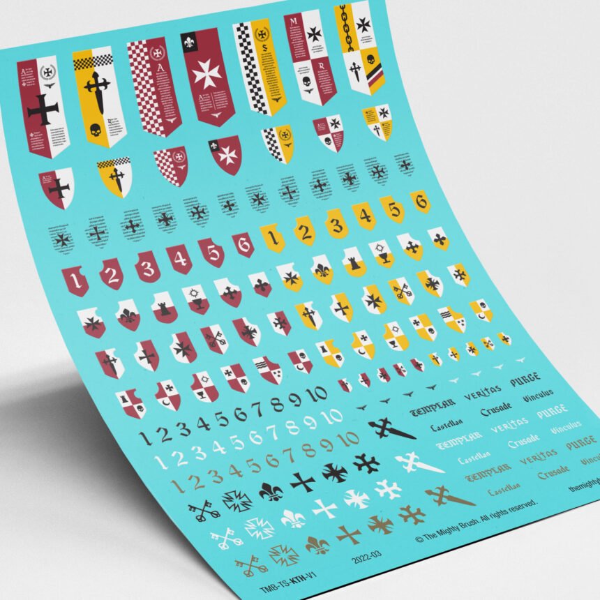 Knights Templar Heraldry Waterslide Transfers Decals » The Mighty Brush