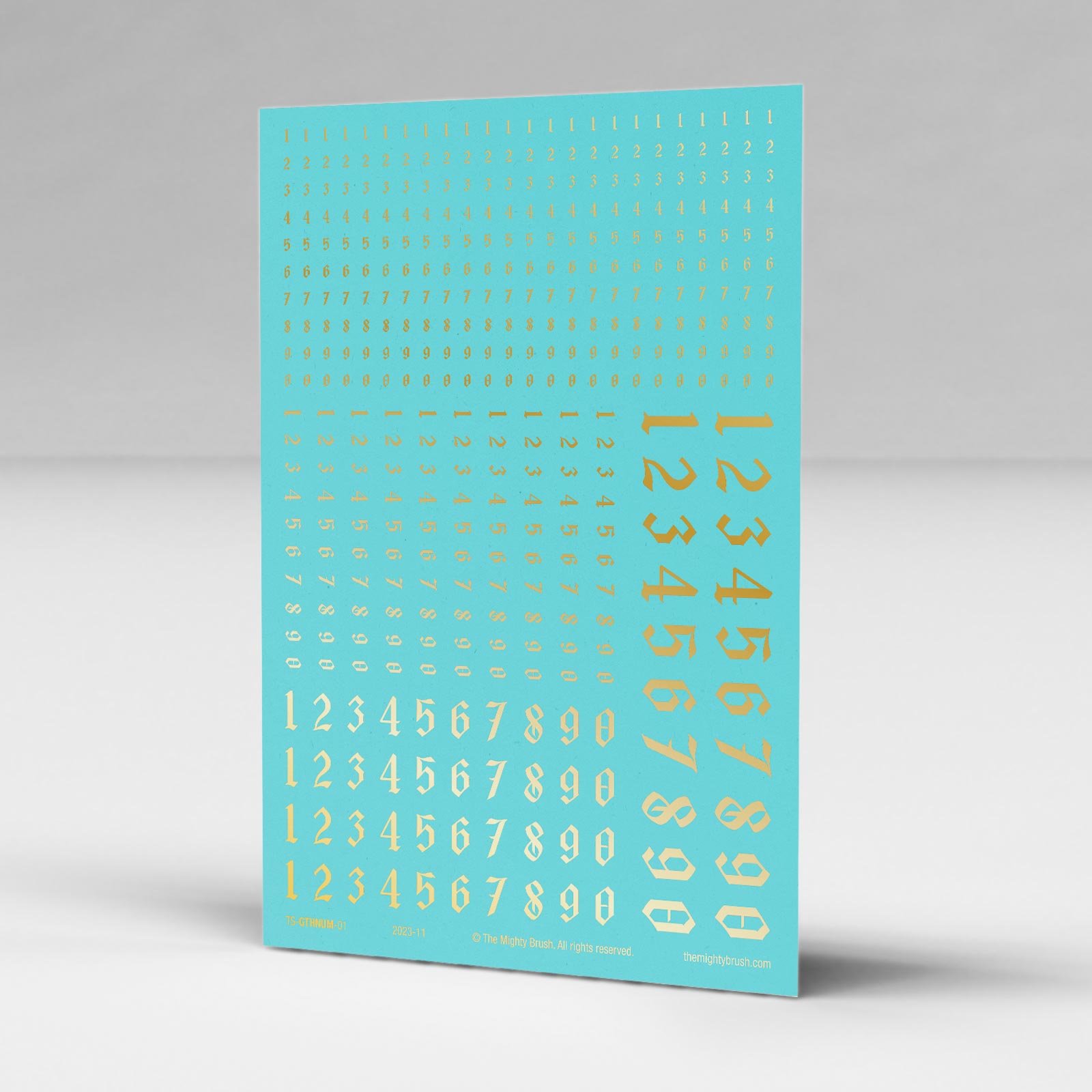 Gothic Numerals Waterslide Transfers Decals » The Mighty Brush